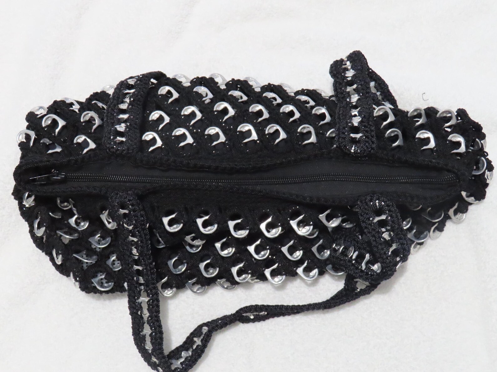 Black Crocheted Soda Can Pull Tabs Shoulder Bag/purse - Etsy