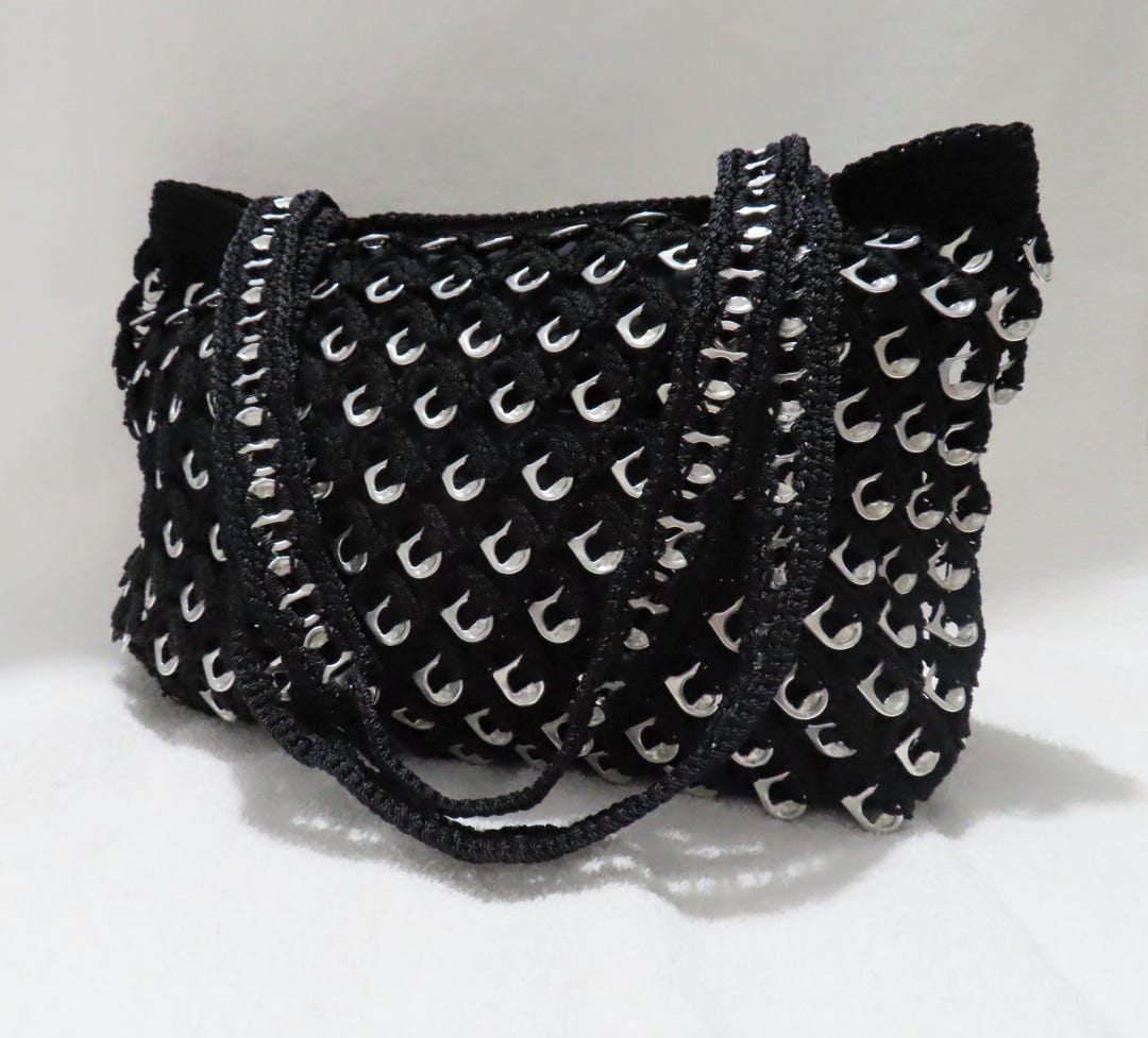 Black Crocheted Soda Can Pull Tabs Shoulder Bag/purse - Etsy