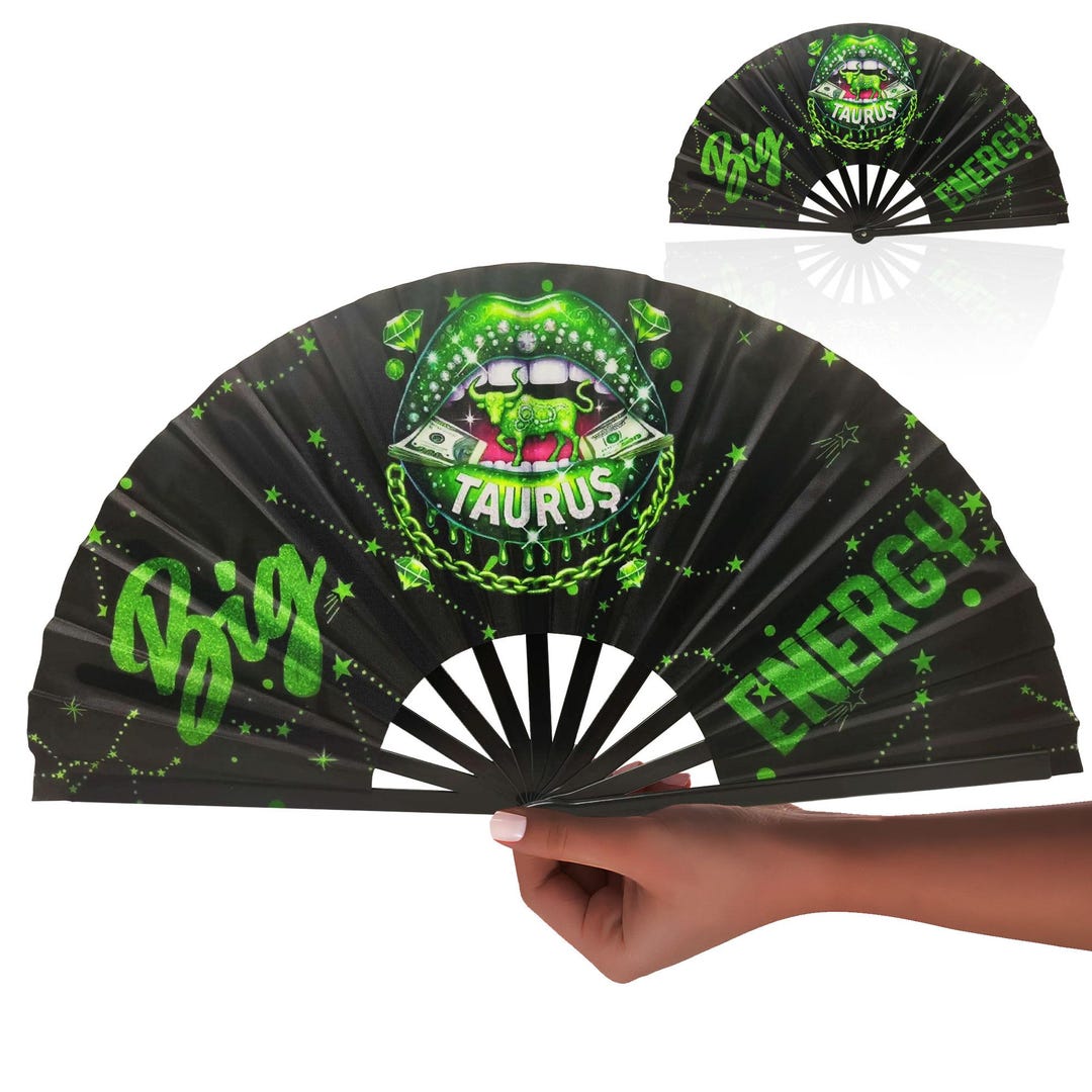 Taurus Zodiac Clack Fan – Big Energy Glam Style | Sparkly Astrology ...