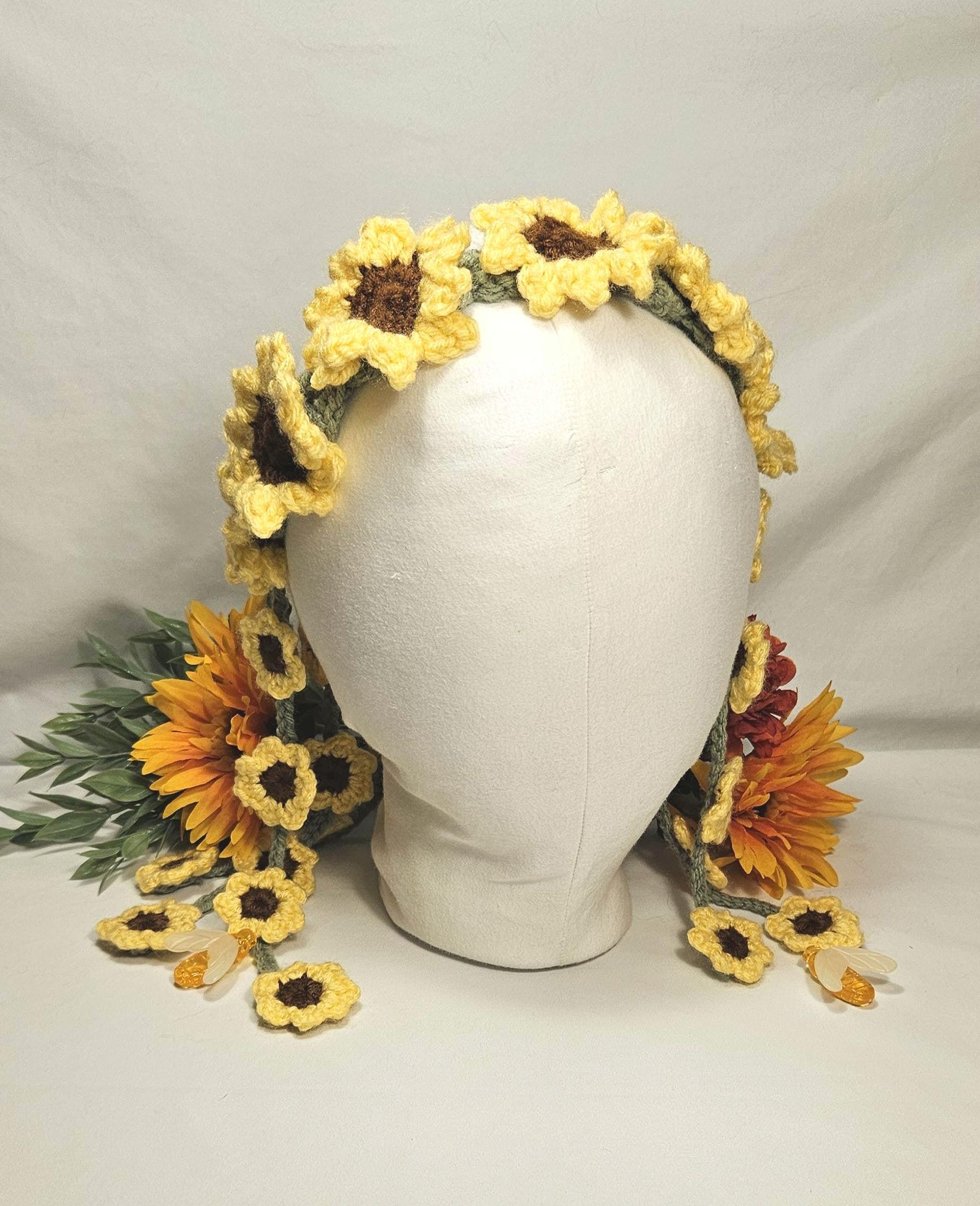 Crochet Sunflower Crown Pattern | Floral Festival Headband | Fall DIY ...