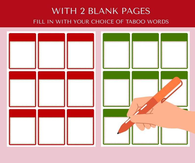 Printable Christmas Taboo Game, Holiday Party Games, Forbidden Words ...