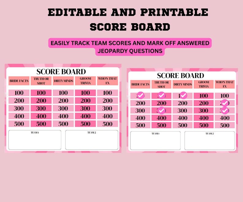 Editable Bachelorette Jeopardy Game: Bridal Shower Party Idea (digital ...