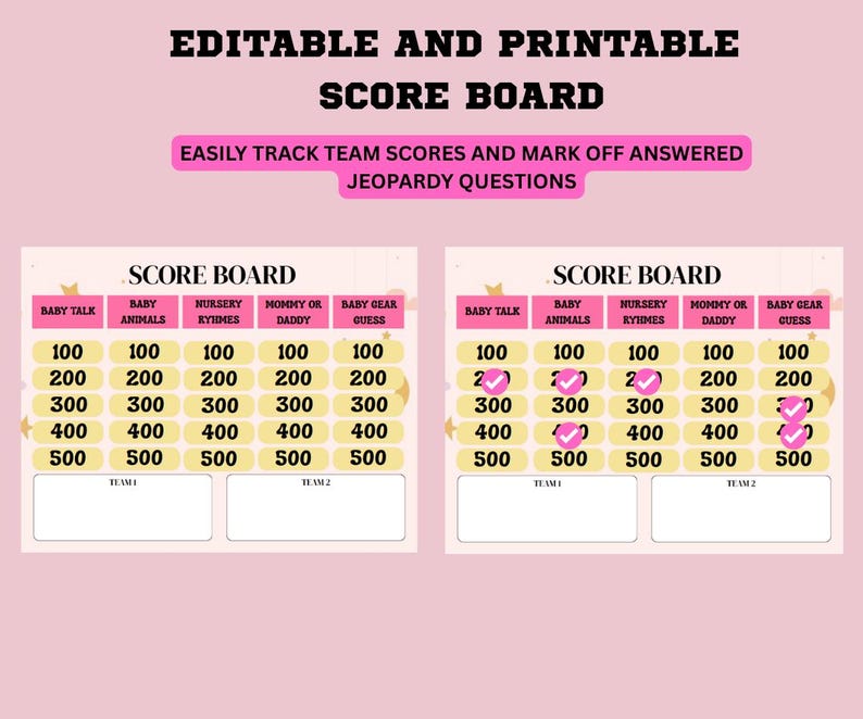 Editable Baby Shower Jeopardy Game: Interactive Trivia (digital ...