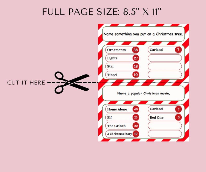 Printable Friendly Feud Christmas Holiday Party Games, Family Christmas ...