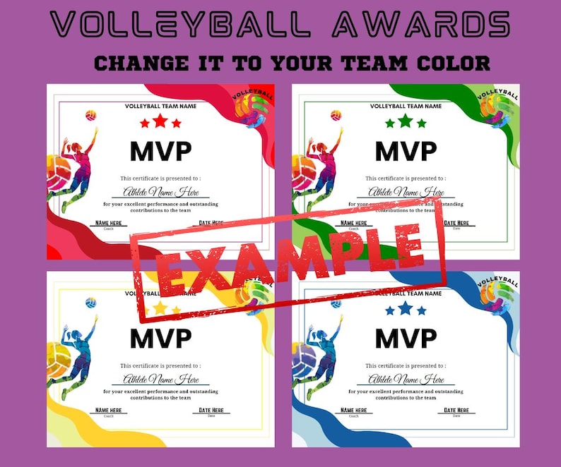 Editable Volleyball Awards: 100+ Printable Sports Certificates (PDF ...
