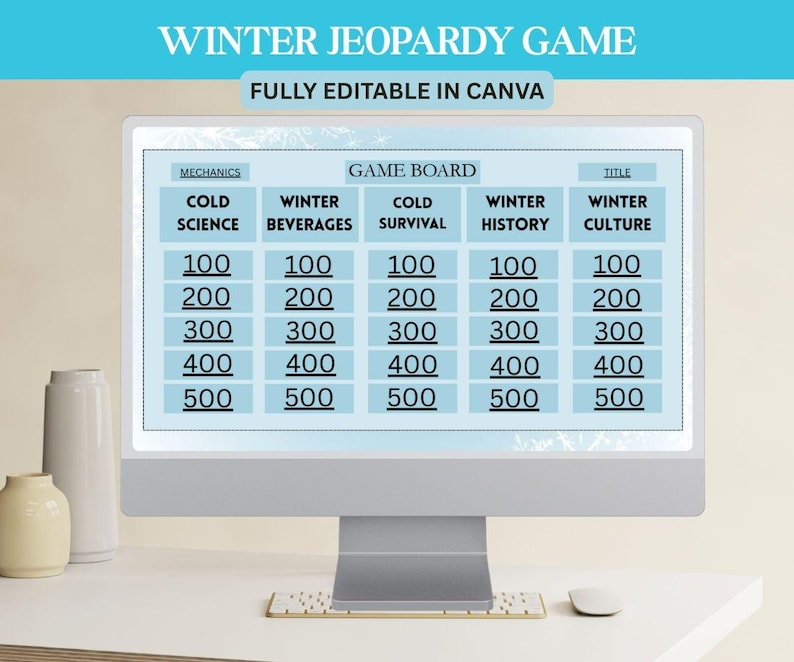 Editable Winter Jeopardy Game Powerpoint, Classroom Activity, Group ...