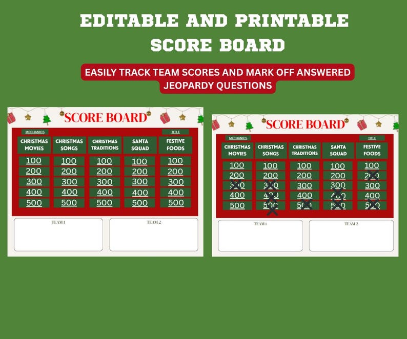 Christmas Jeopardy Game, Editable Powerpoint Template (digital Download ...