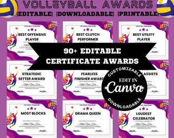 Editable Volleyball Awards: 100+ Printable Sports Certificates (PDF ...