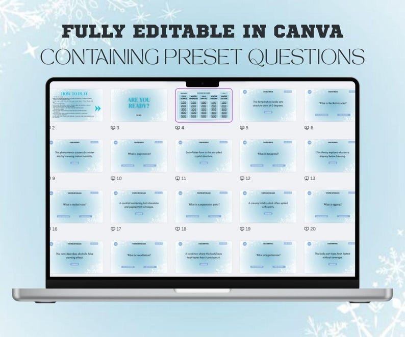 Editable Winter Jeopardy Game Powerpoint, Classroom Activity, Group ...
