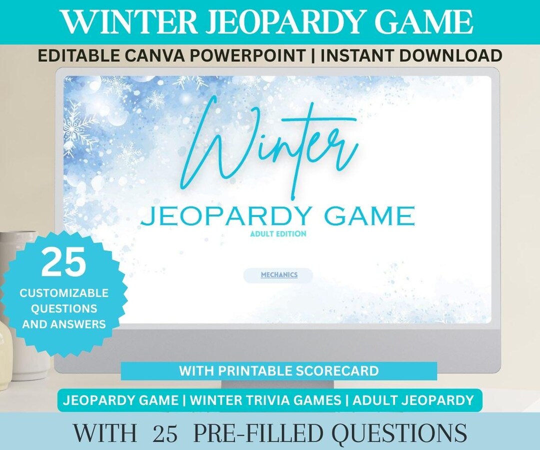 Editable Winter Jeopardy Game Template Powerpoint, Holiday Party Games ...