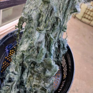 Handspun Indigo Dyed Yarn Kid Mohair Locks INDIGO 90 Yds Apprx 6oz Ea ...