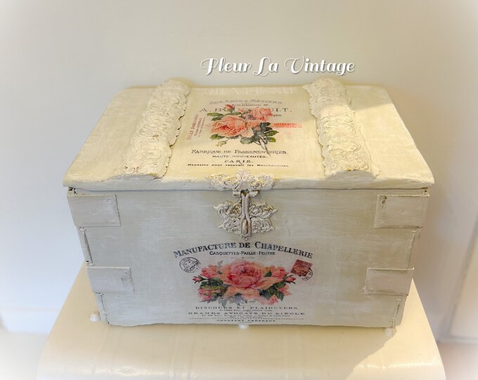 Vintage Trunk Shabby Chic French Country Cottage Style - Etsy