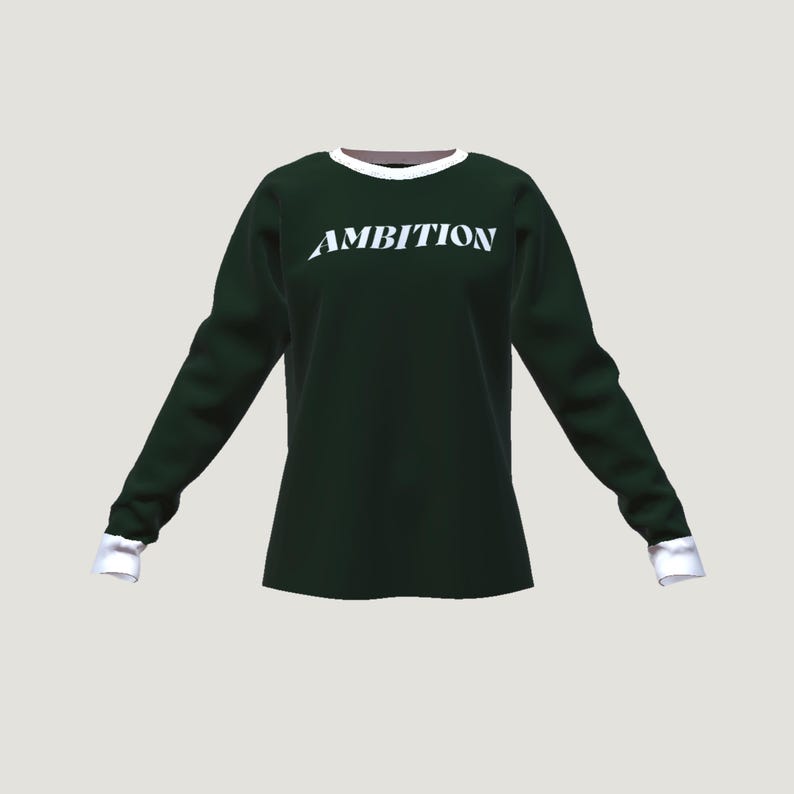 3D Girl Long Sleeve Mockup for Procreate iPad | OBJ File | Digital ...
