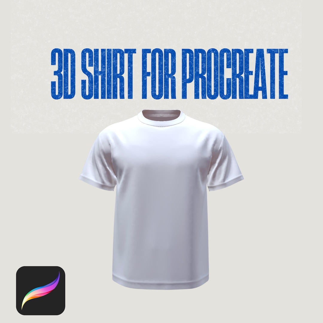 Procreate Tee Design , Realistic 3D Shirt Mockup for Clothing & Apparel ...