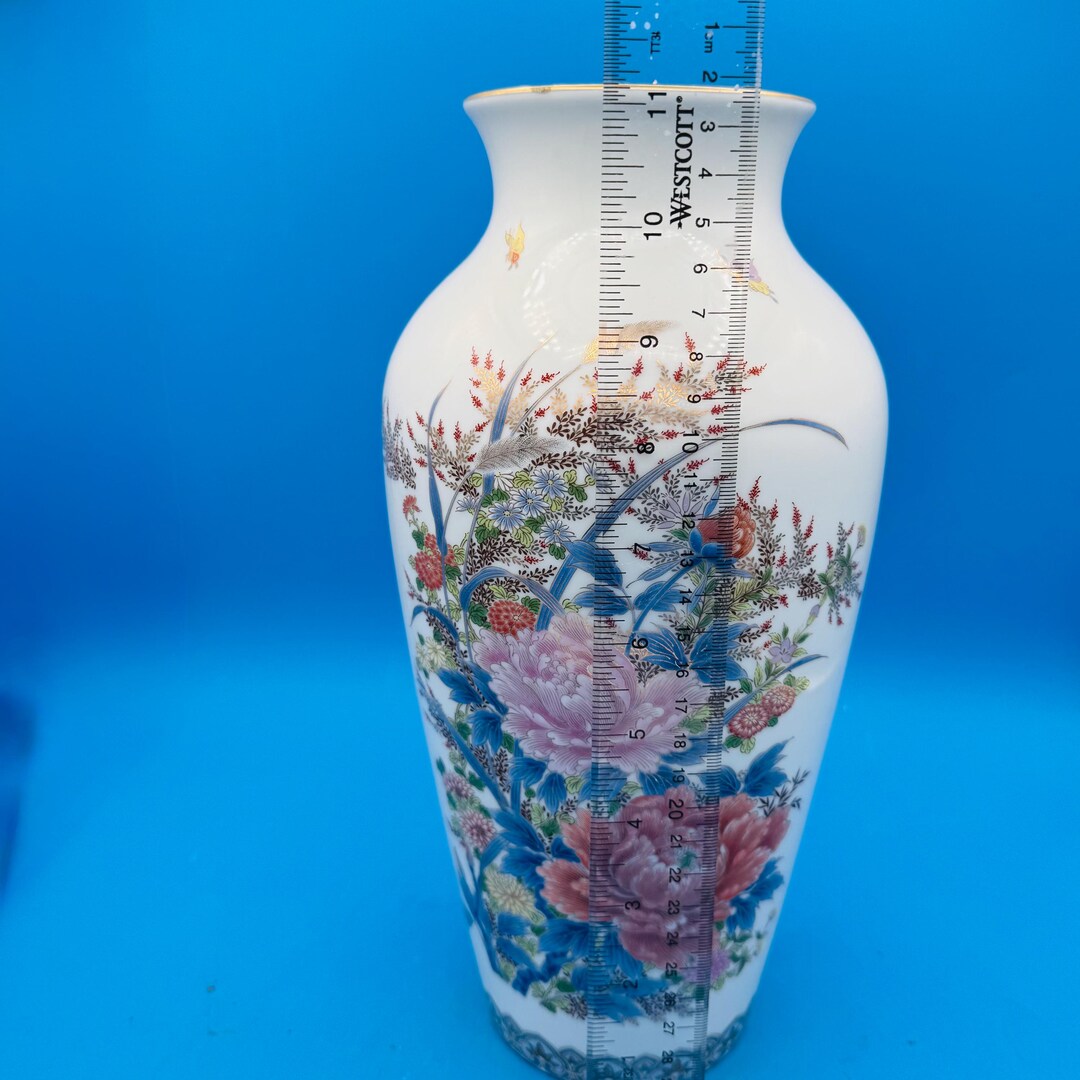 Japanese Porcelain Shibata Floral Vase Vintage 12 “ - Etsy