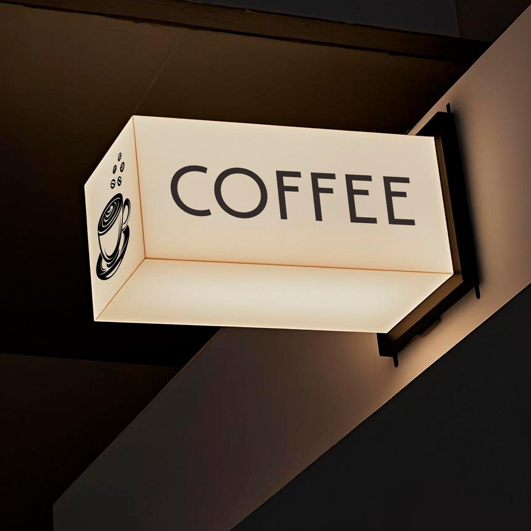 COFFEE Acrylic Rectangle Light Box,lighting Shop Sign,street LED Sign ...