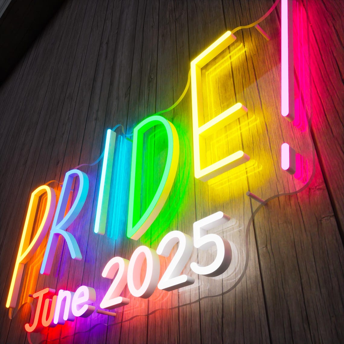 PRIDE! Neon Sign – Rainbow LGBTQ+ Wall Decor – Pride Month 2025 LED ...