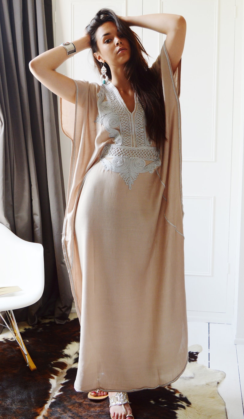 Winter Kaftan Moroccan Beige Beach Caftan beach Cover Up - Etsy
