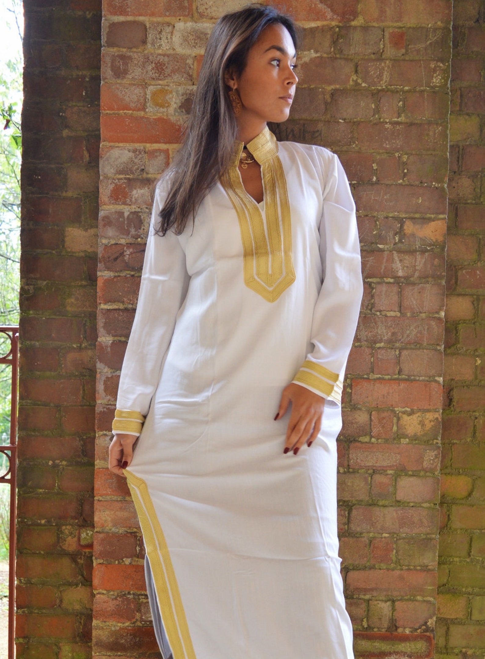 Mariam White Moroccan Caftan Kaftan as Giftswear as - Etsy