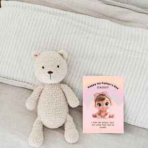 Happy 1st Father's Day Card Template, Baby Boss Girlish Theme, Editable ...
