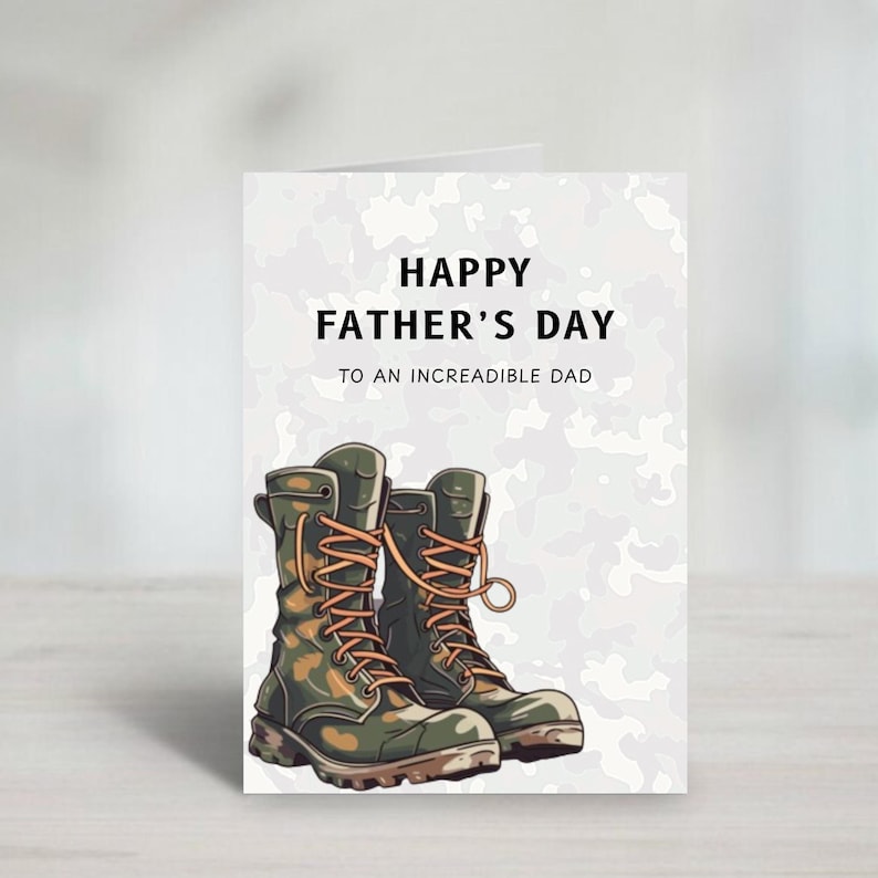 Military Father's Day Card Template, Editable 5" X 7" Printable Design ...