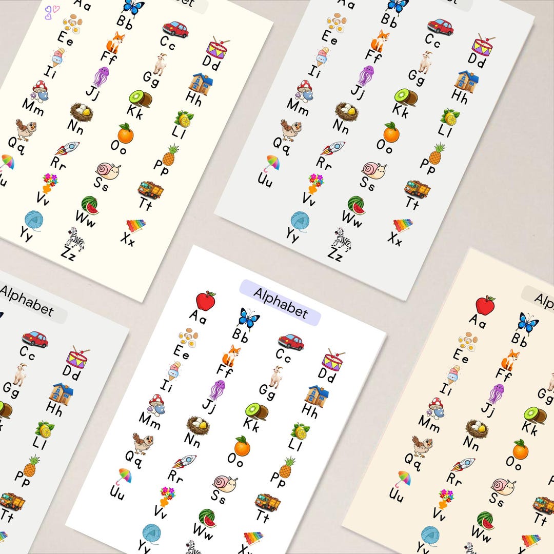 4-color Alphabet Phonics Poster Chart Instant Digital Download ...