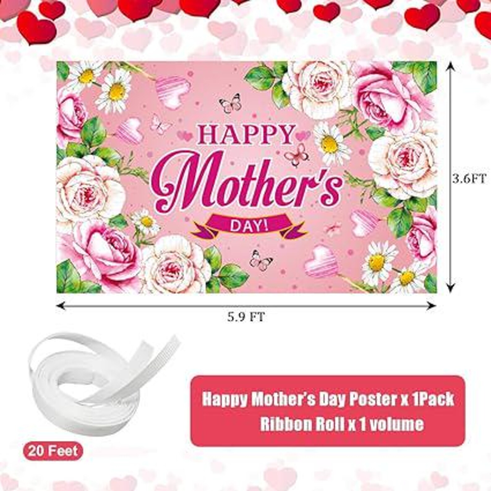 Happy Mother's Day Backdrop Decoration Banner Thanks Best Mom Ever Mom ...