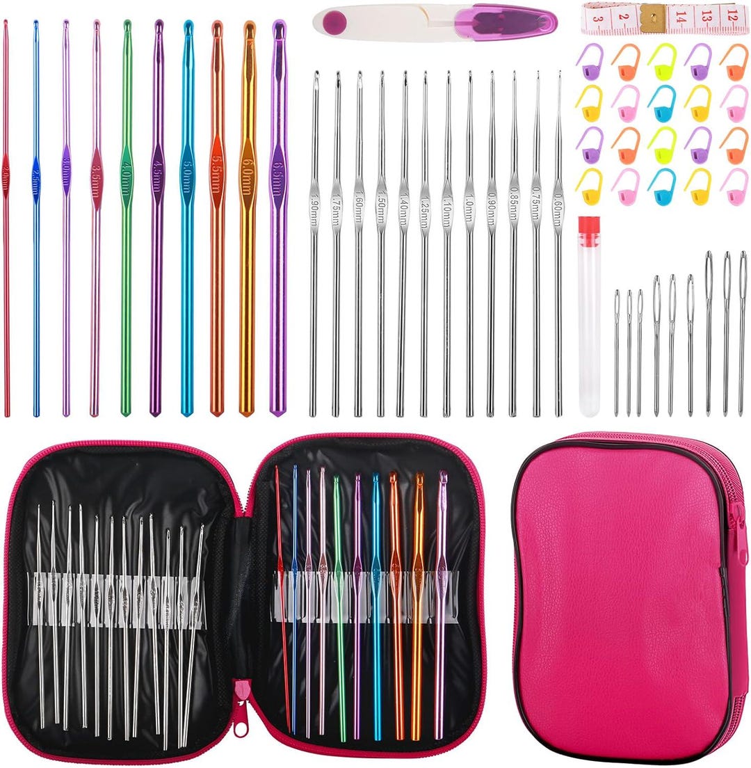 Crochet Needles Set, 54 Pack Crochet Hooks Set Crochet Kits for ...
