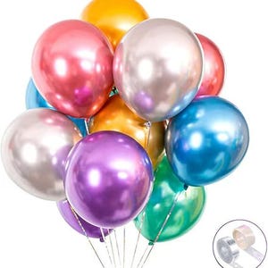 Colorful Party Balloons 100pcs 12inch Chrome Metallic Helium Balloons ...