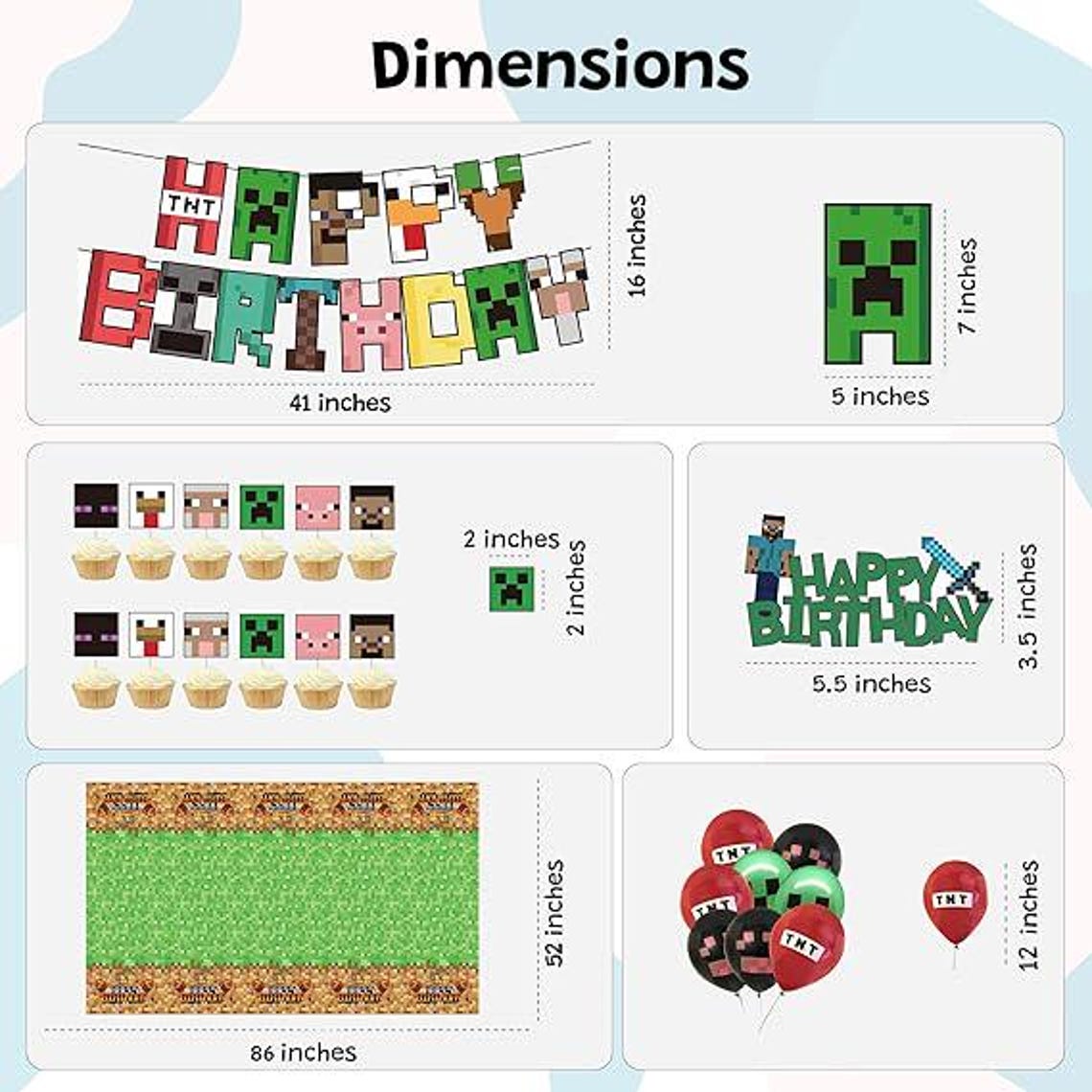 Pixel Birthday Decorations, Party Decorations, Birthday Party Supplies ...