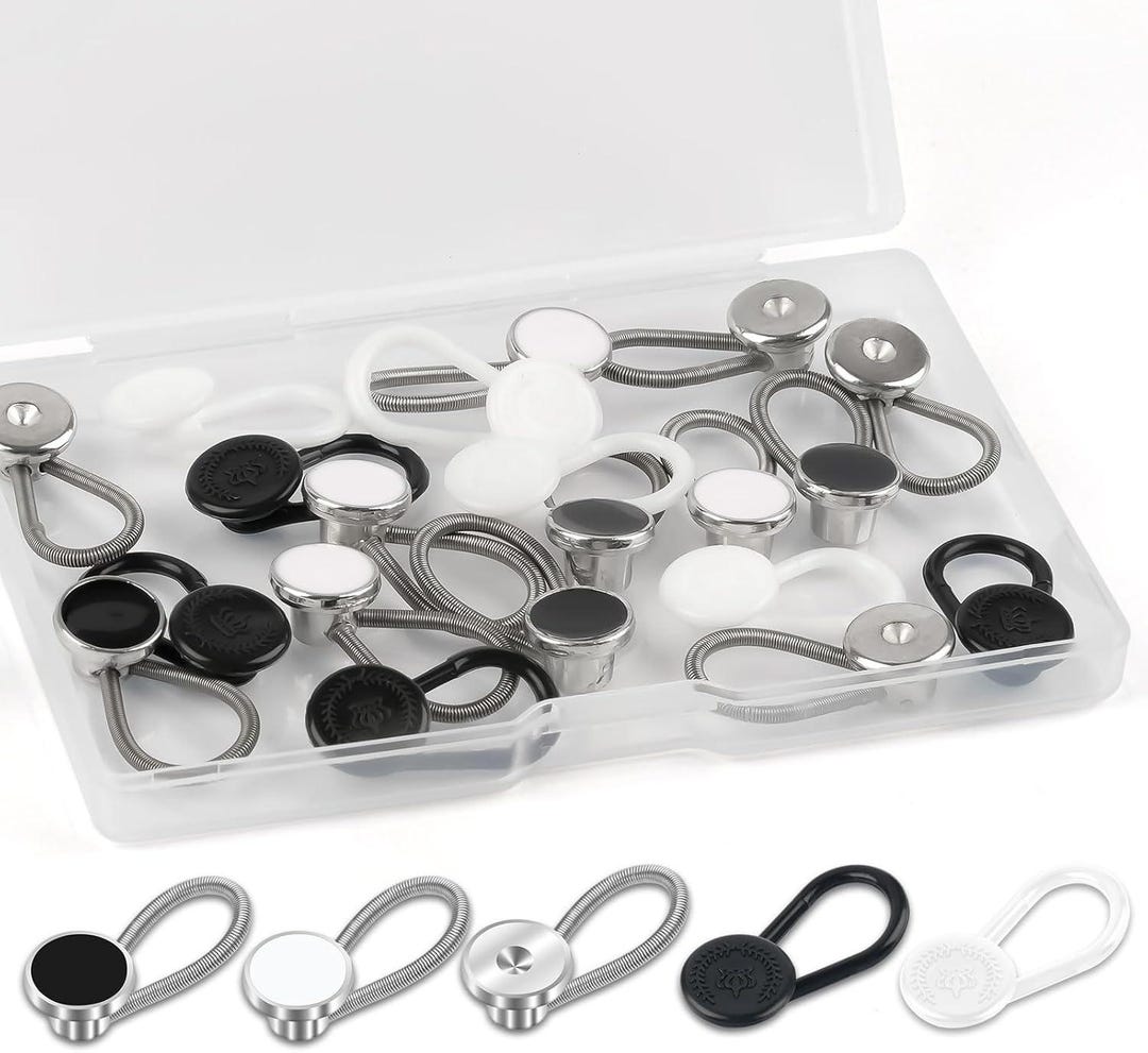 20 Pcs 5 Styles Collar Extenders for Mens Shirts, Elastic Neck ...