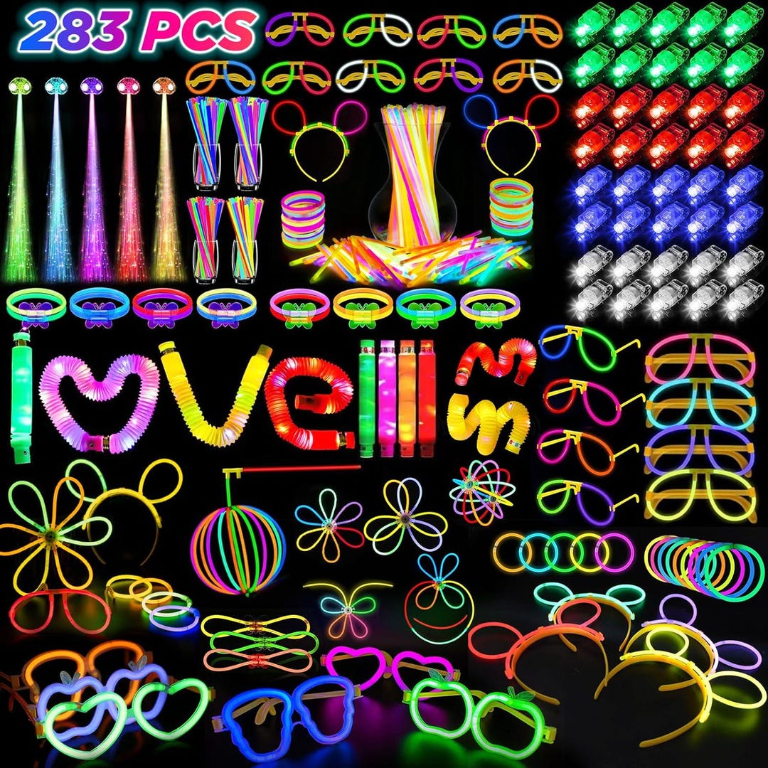 Glow in the Dark Party Favors for Adults Kids, 27 Rave Accessories 56 ...