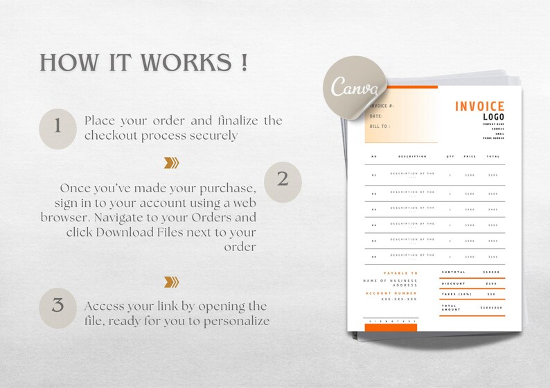 Invoice Template - Editable - Etsy