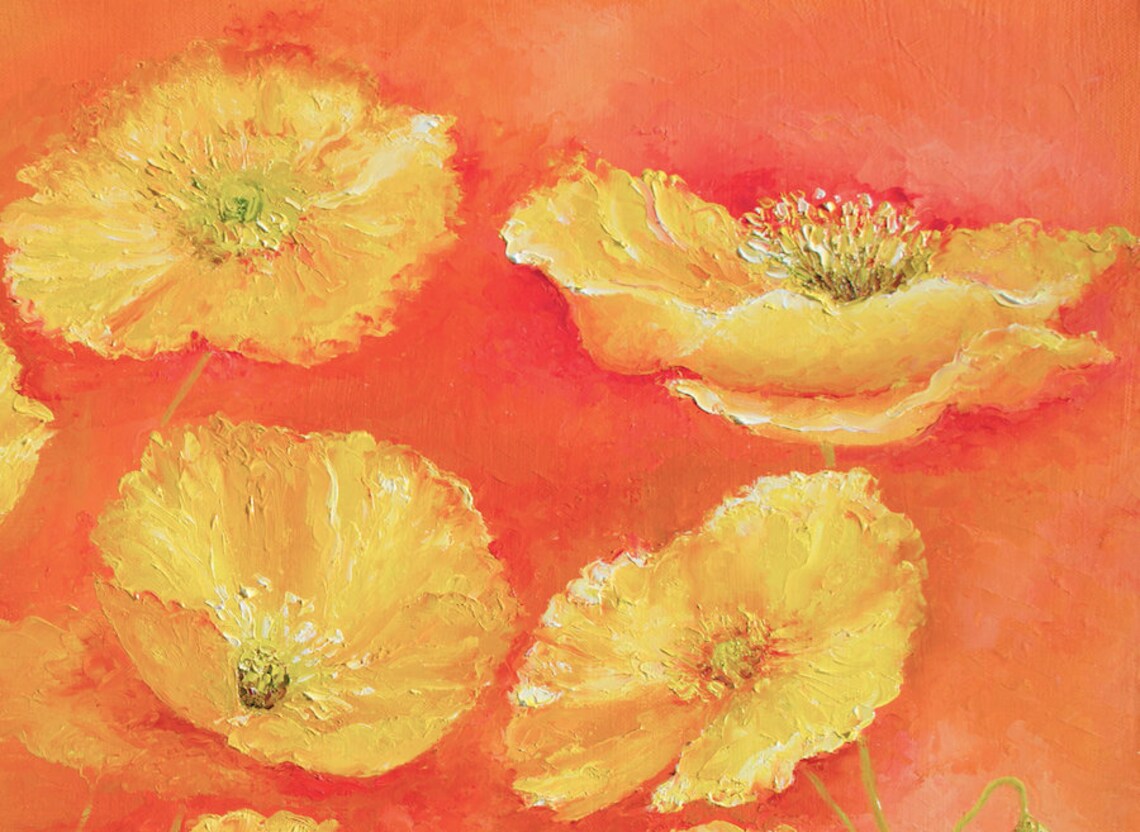 Poppy Painting Canvas Art Poppies Impressionist Art Flower | Etsy