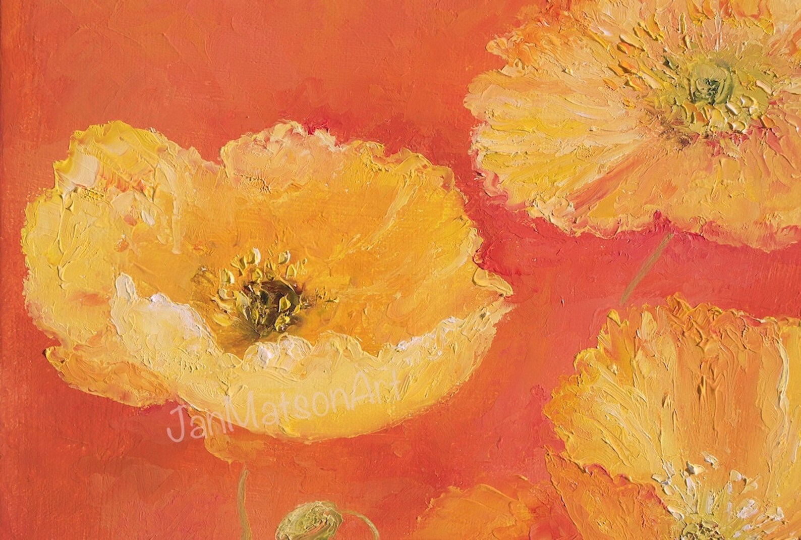 Poppy Painting Canvas Art poppies Impressionist art flower | Etsy