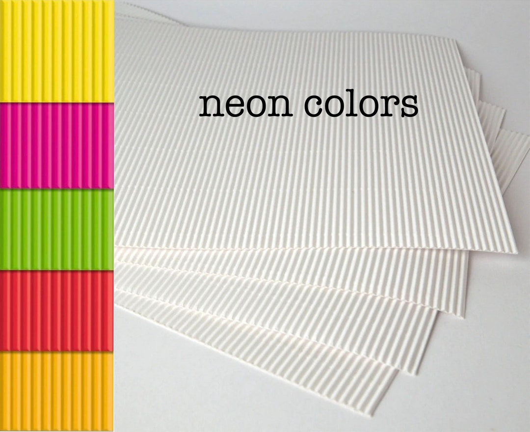 Corrugated Board in 5 Neon Colors Large Sheets 13x 9 for Crafting - Etsy