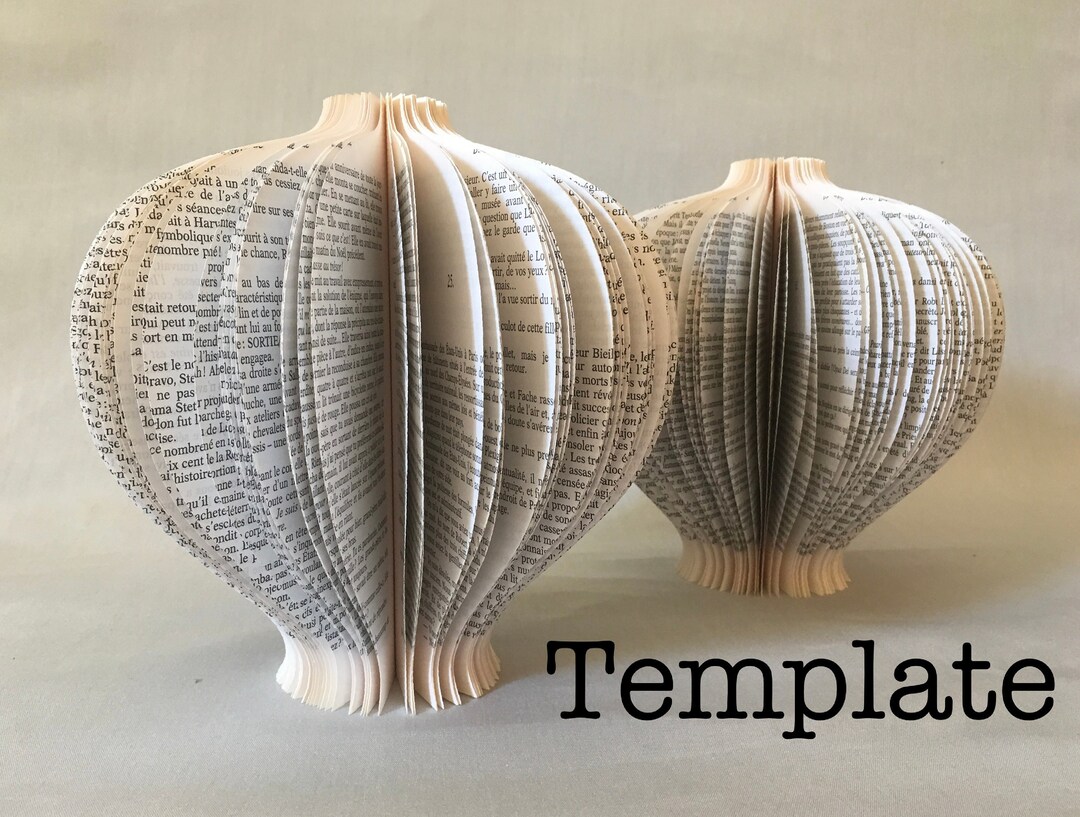 5 Sizes DIY Book Sculpture: Tutorial Template for Amphora - Etsy