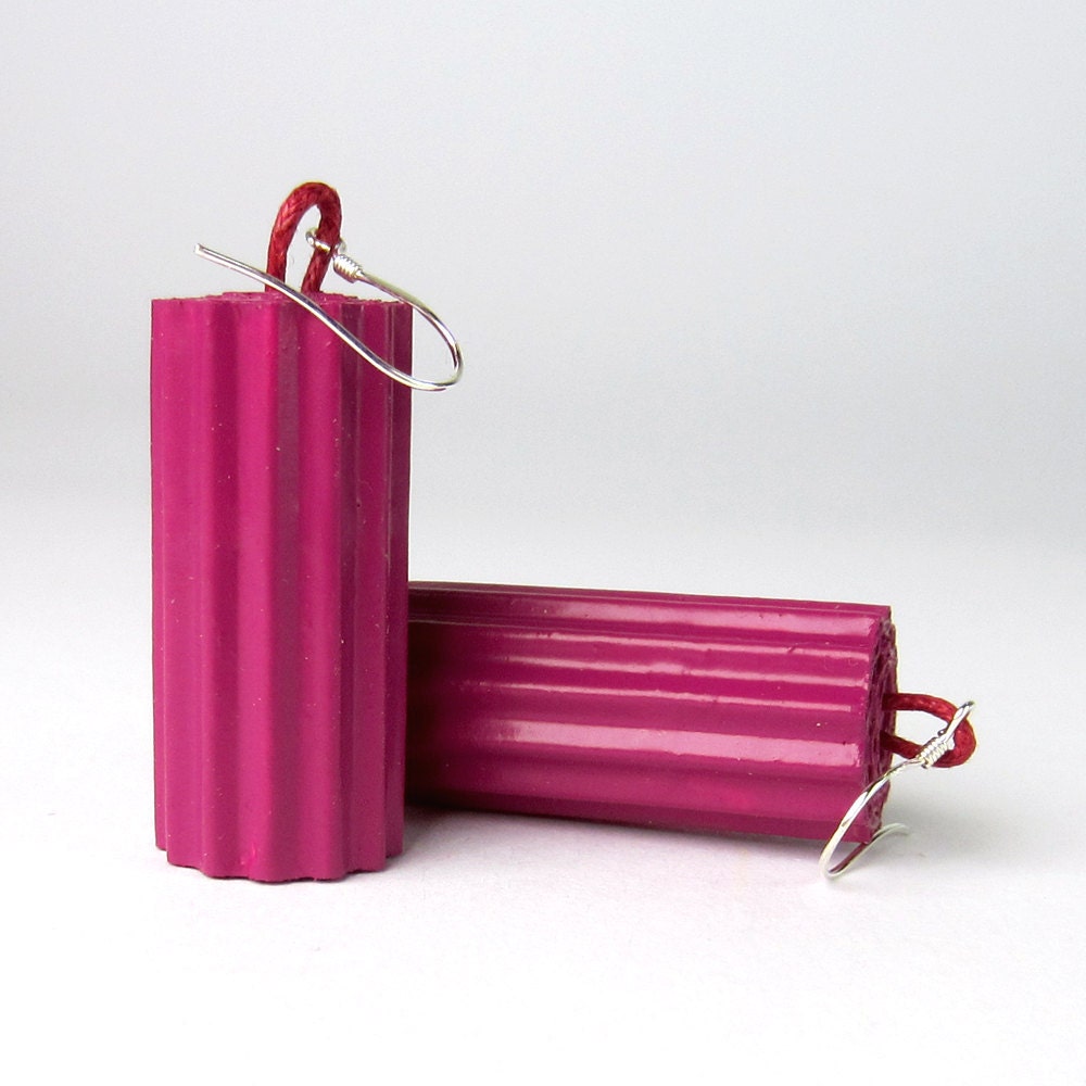 Fuchsia: Statement Earrings PALLA Made of Corrugated Cardboard - Etsy