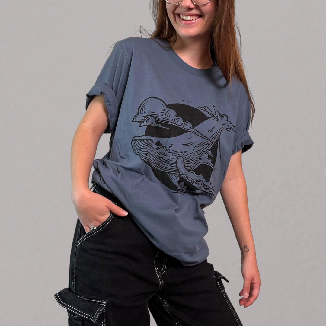 Whale Thundercloud T-shirt: Screen-printed 100% Cotton Unisex Tee - Etsy