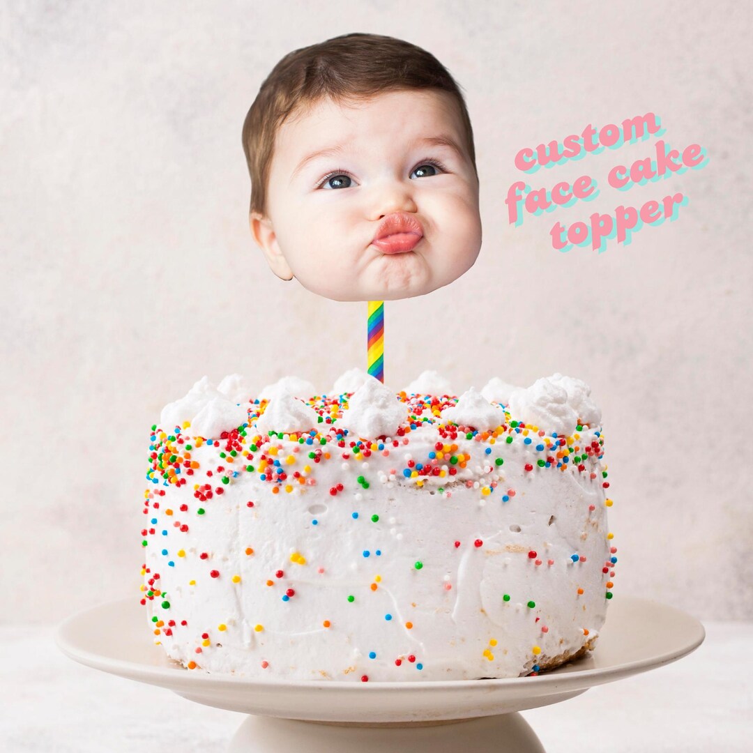 Custom Face Cake Topper // Personalized Birthday Cake Toppers, Photo ...