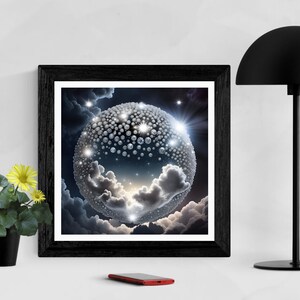 Diamond Moon Digital Download Wall Art Image Square, Moonlight and ...