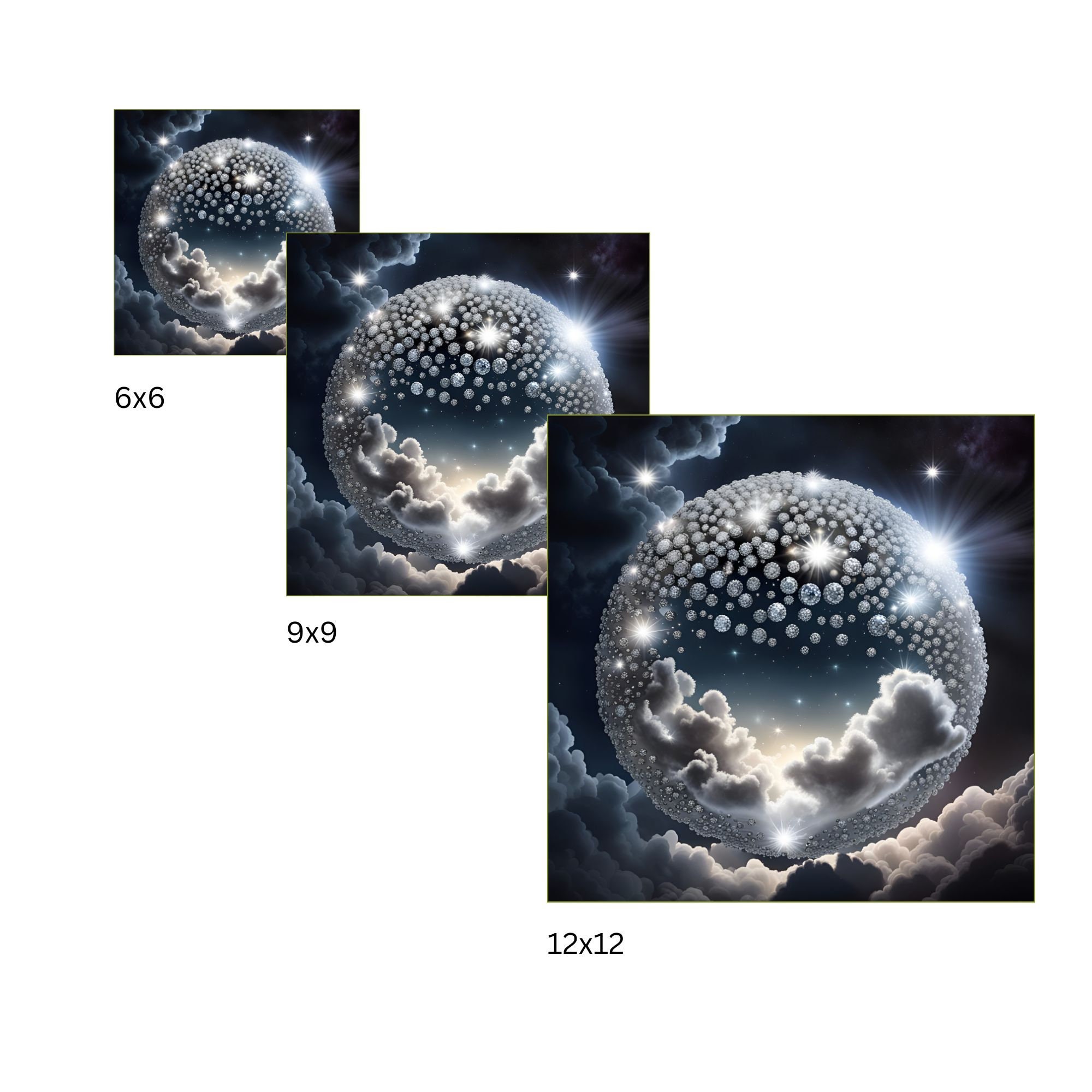 Diamond Moon Digital Download Wall Art Image Square Moonlight - Etsy