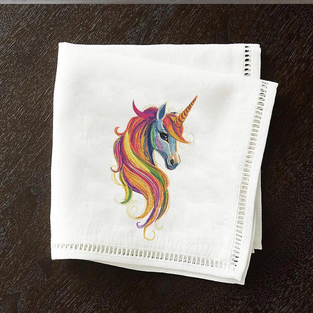 Rainbow Unicorn Embroidery Design, Fantasy Horse Machine File, Colorful ...