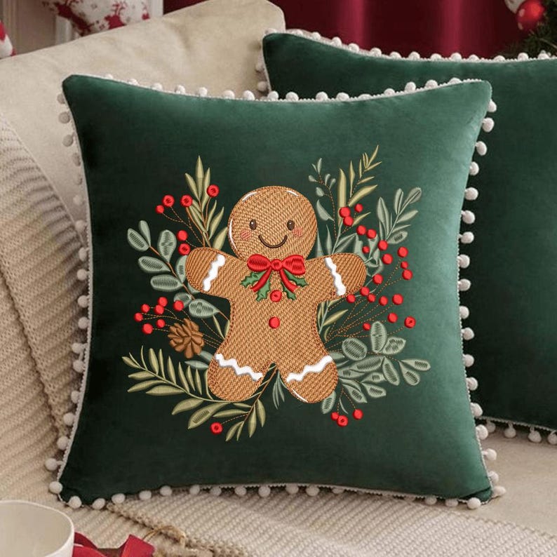 Gingerbread Man Embroidery Design, Festive Holiday Embroidery File ...