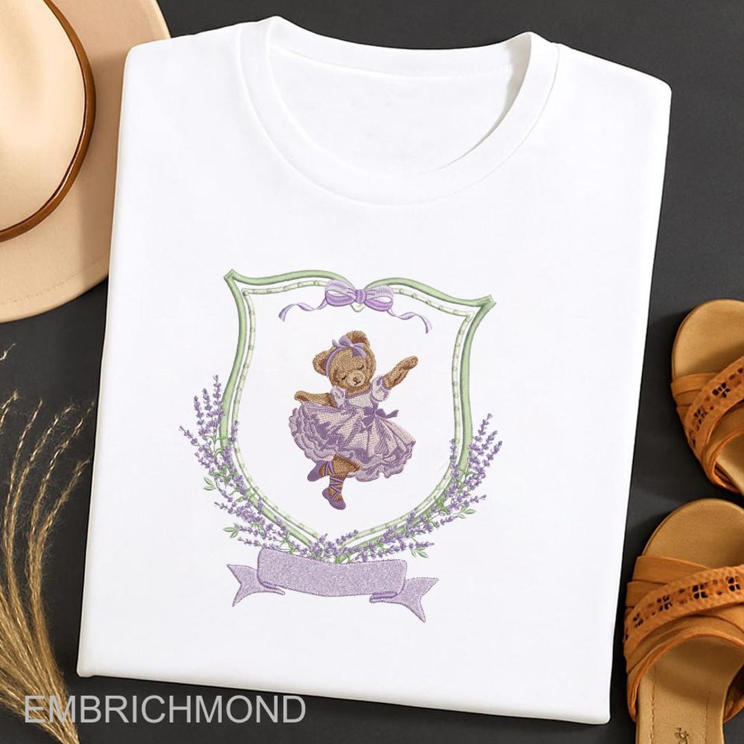 Teddy Bear Monogram Frame Embroidery Design, Teddy Bear Wreath Crest ...