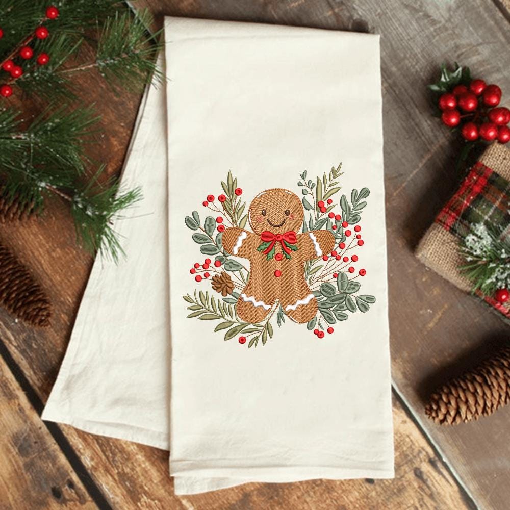 Gingerbread Man Embroidery Design, Festive Holiday Embroidery File ...