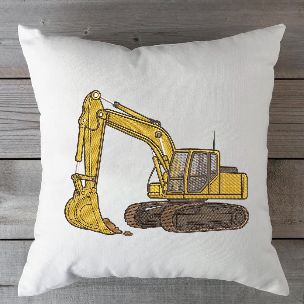 Excavator Digger Embroidery Design, Construction Truck Machine ...