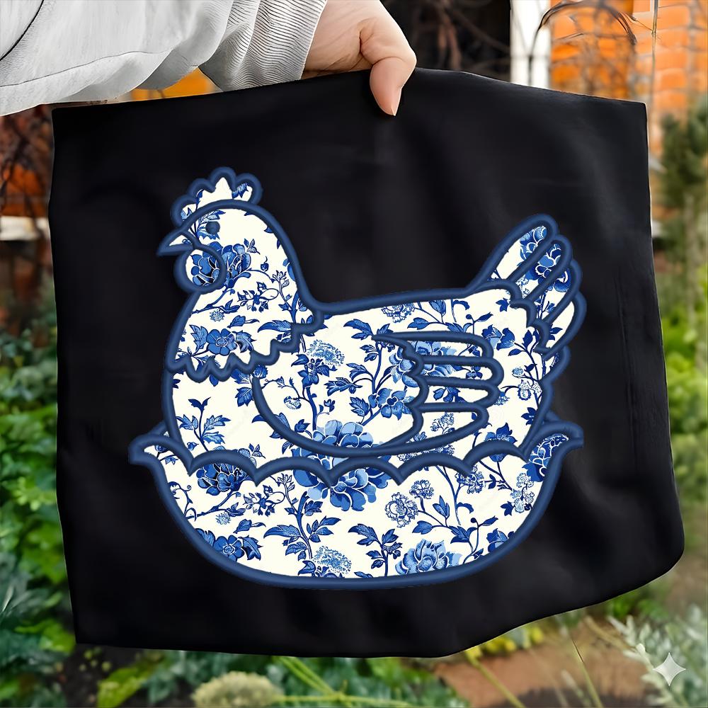 Chinoiserie Hen on Nest Appliqué Embroidery File, Applique Farmhouse ...