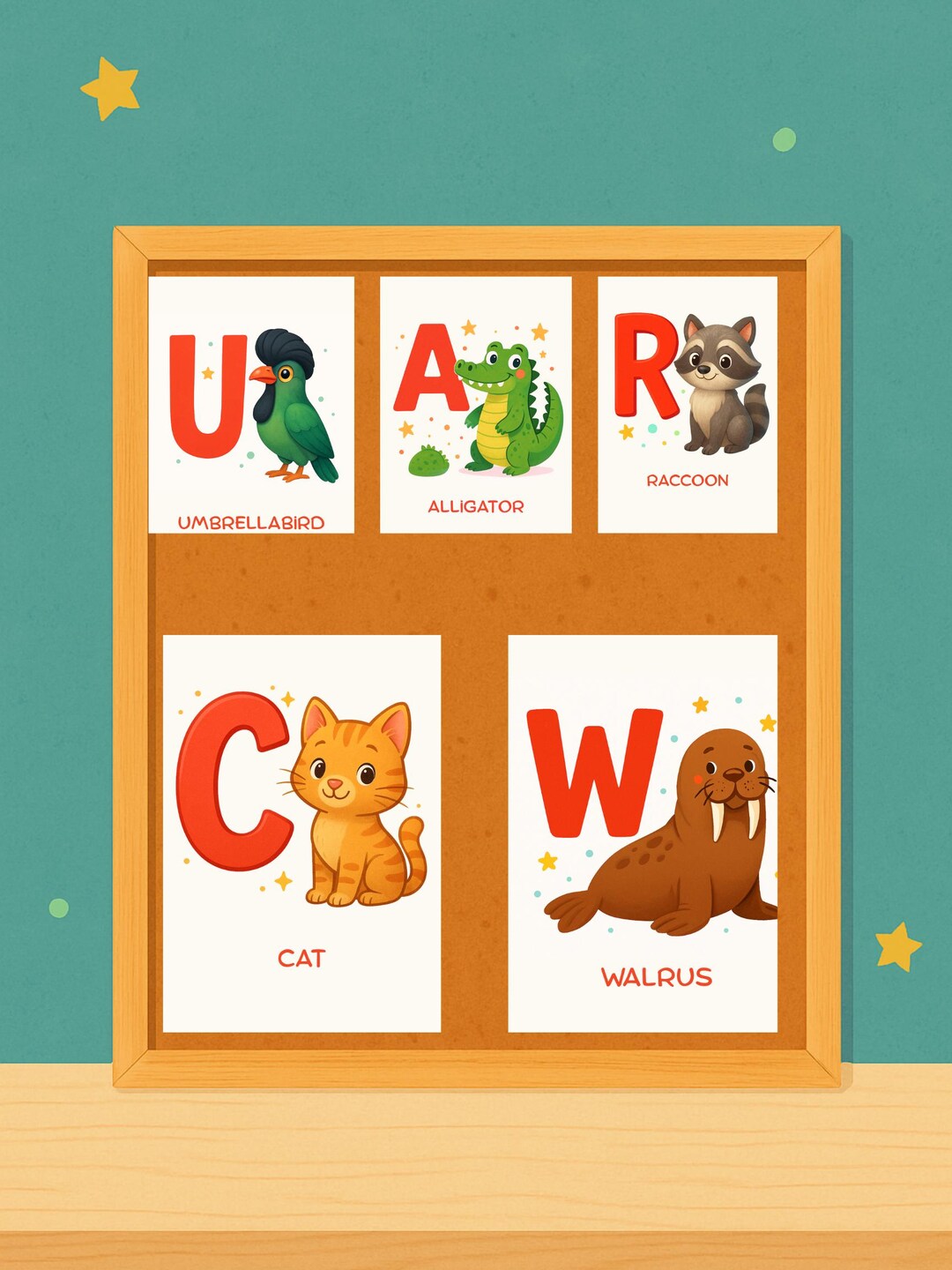 ABC Flashcards Printable, Animal Alphabet Cards, Digital Download, Kids ...