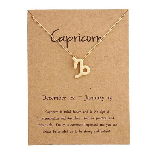 Gold Plated Zodiac Horoscope Astrology Capricorn Necklace - Etsy